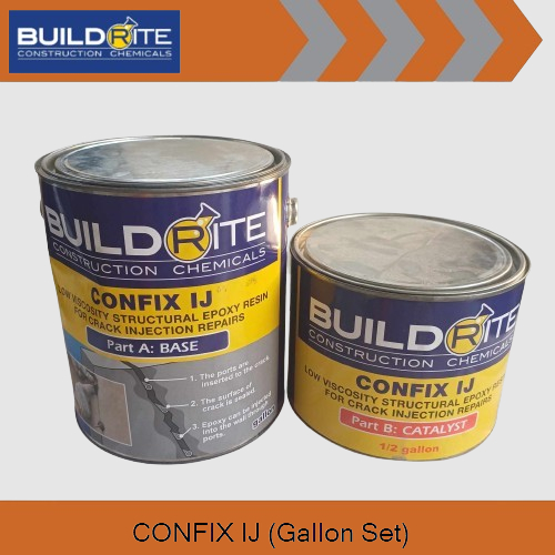 Buildrite Confix IJ (3.0kg Gallon) Low Viscosity Structural Epoxy Resin for Crack Injection ...