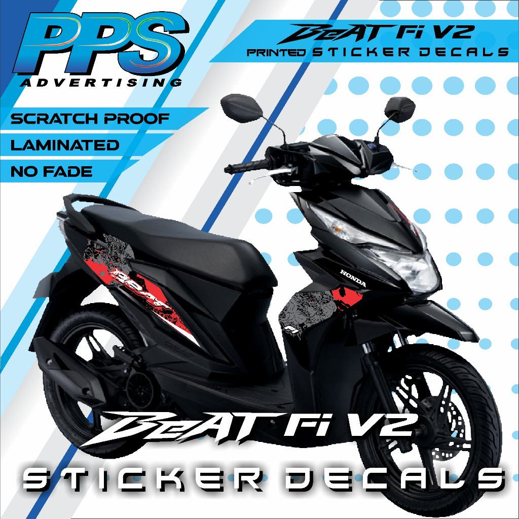 Honda Beat Fi v2 Imperial Dragon Grunge Stock Decals | Shopee Philippines