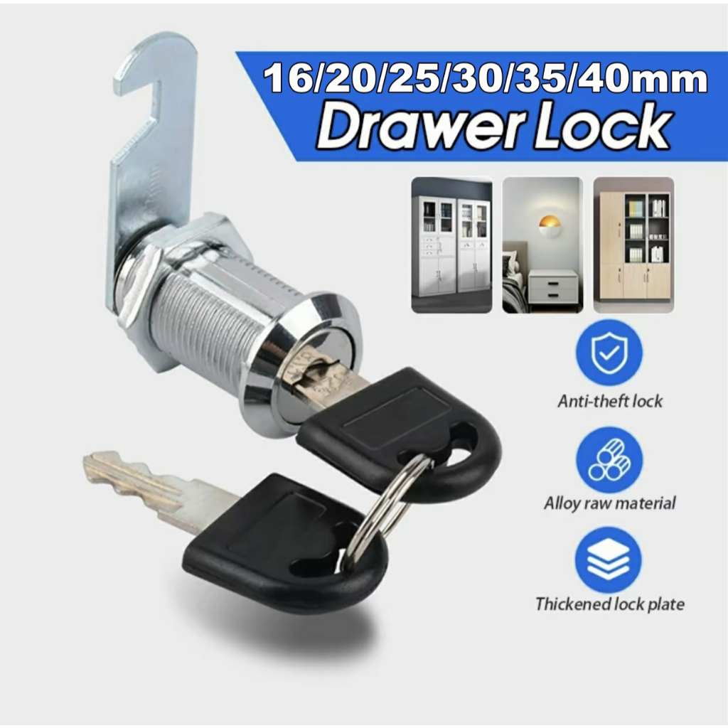 16/20/25/30/35/40mm Security Lock Letter Box Cam Metal Cylinder Locks ...