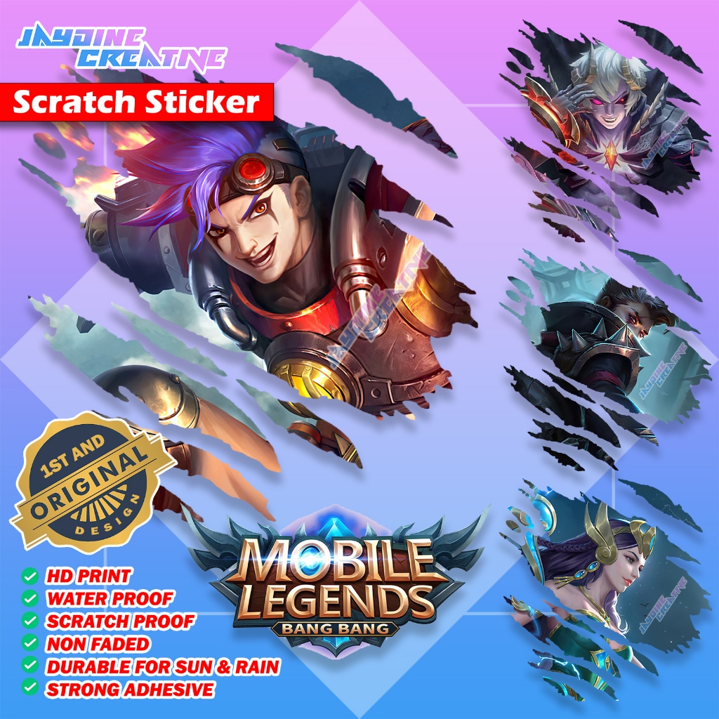 Mobile Legends v3 Scratch Design Sticker, Indoor Outdoor Vinyl Sticker ...