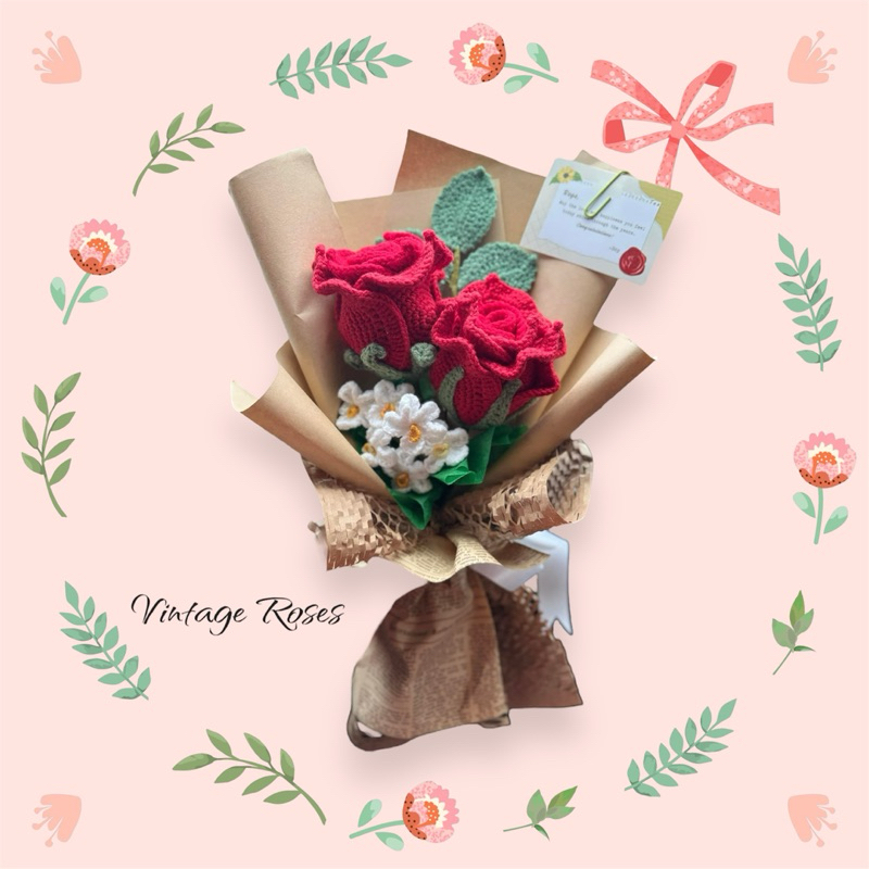 Cutesy Crocheted Flower Bouquet with Box and Card | Shopee Philippines