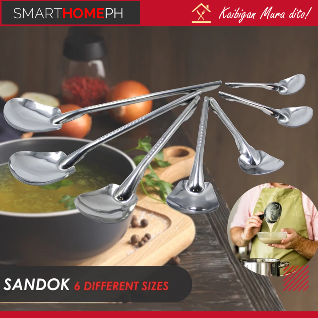 SANDOK 6 DIFFERENT SIZES pang luto pangkanin pang sabaw stainless steel ...