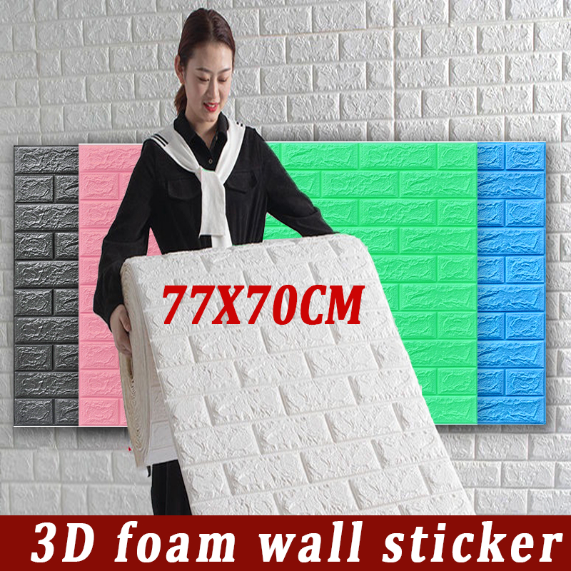 3D Foam Bricks Wallpaper 70x77cm Foam Wall waterproof Stickers For Home ...