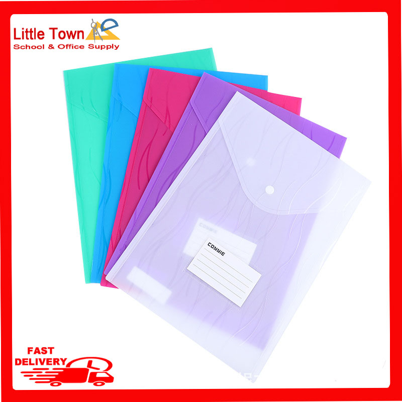 Connie Portrait Plastic Envelope Document Bag Snap button file bag ...