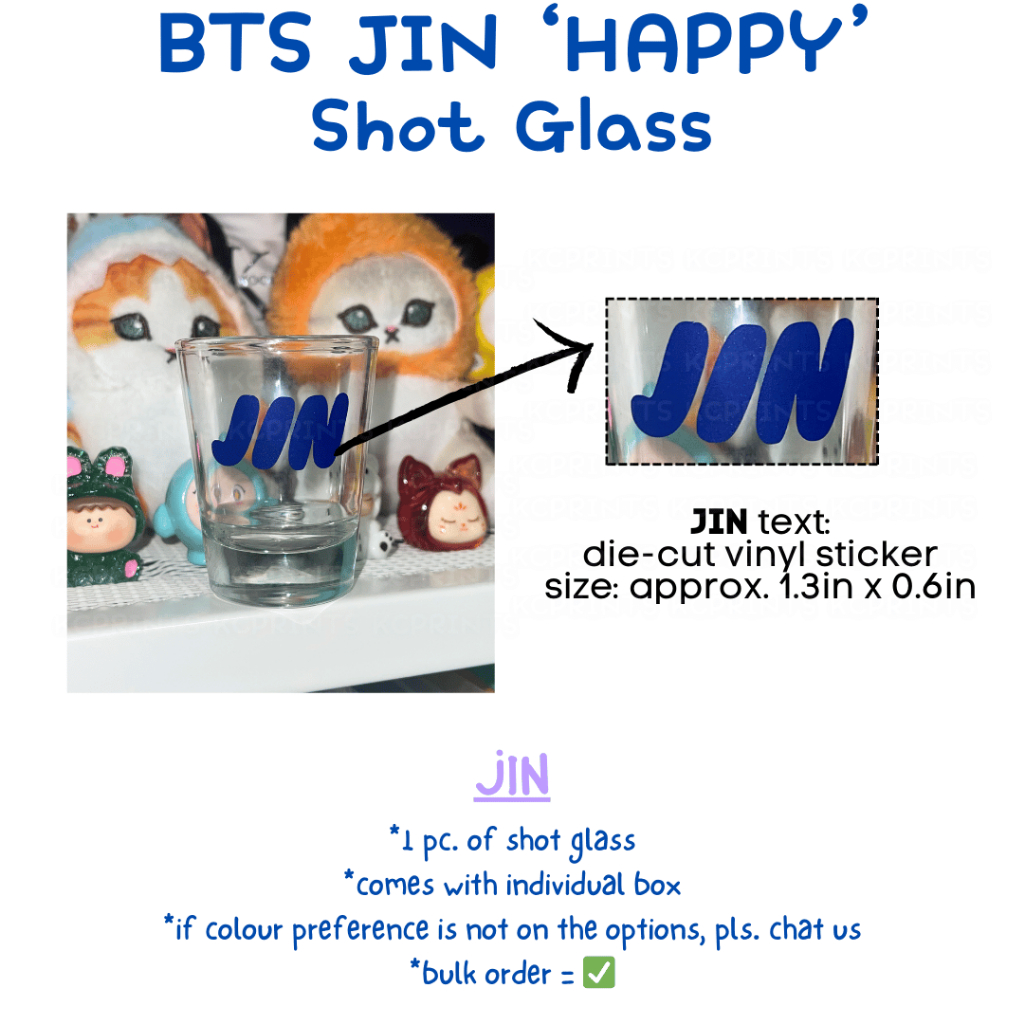 [FANMADE] Bangtan Jin 'HAPPY' Shot Glass Whiskey Glass Fan Support Solo ...