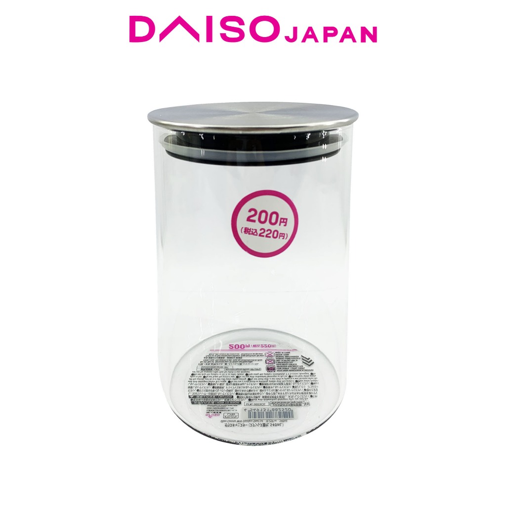 Daiso Glass Canister with Stainless Steel Lid (540ml) | Shopee Philippines