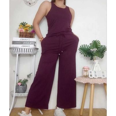 Cotton Knitted Sando and Squarepants Terno Set for Women - fit up to XL ...