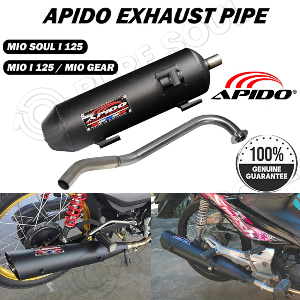 Apido Muffler Pipe V4 1set Wave 100 110 125 / Xrm 110 / SYM / Smash ...