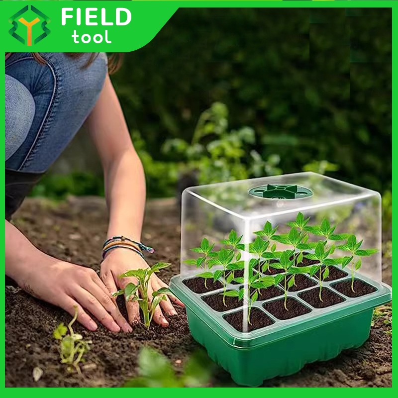 12-hole seedling box three-piece set of plastic transparent three-in ...