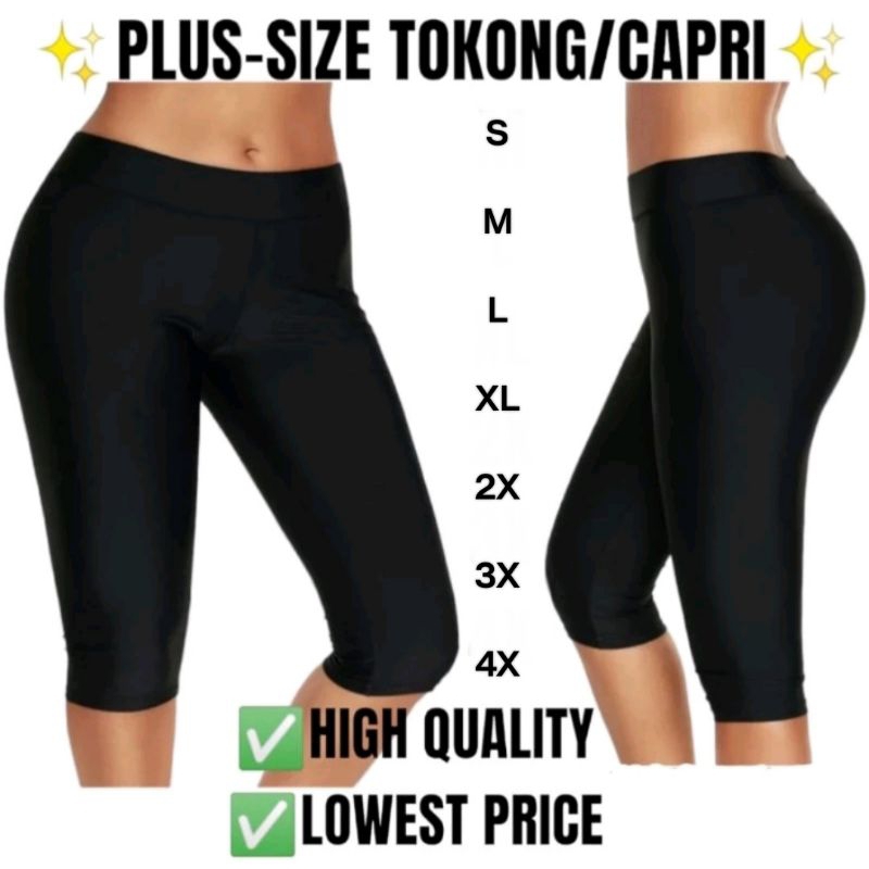 Plus size tokong/capri for women's (Small-4X) Highwaist | Shopee ...