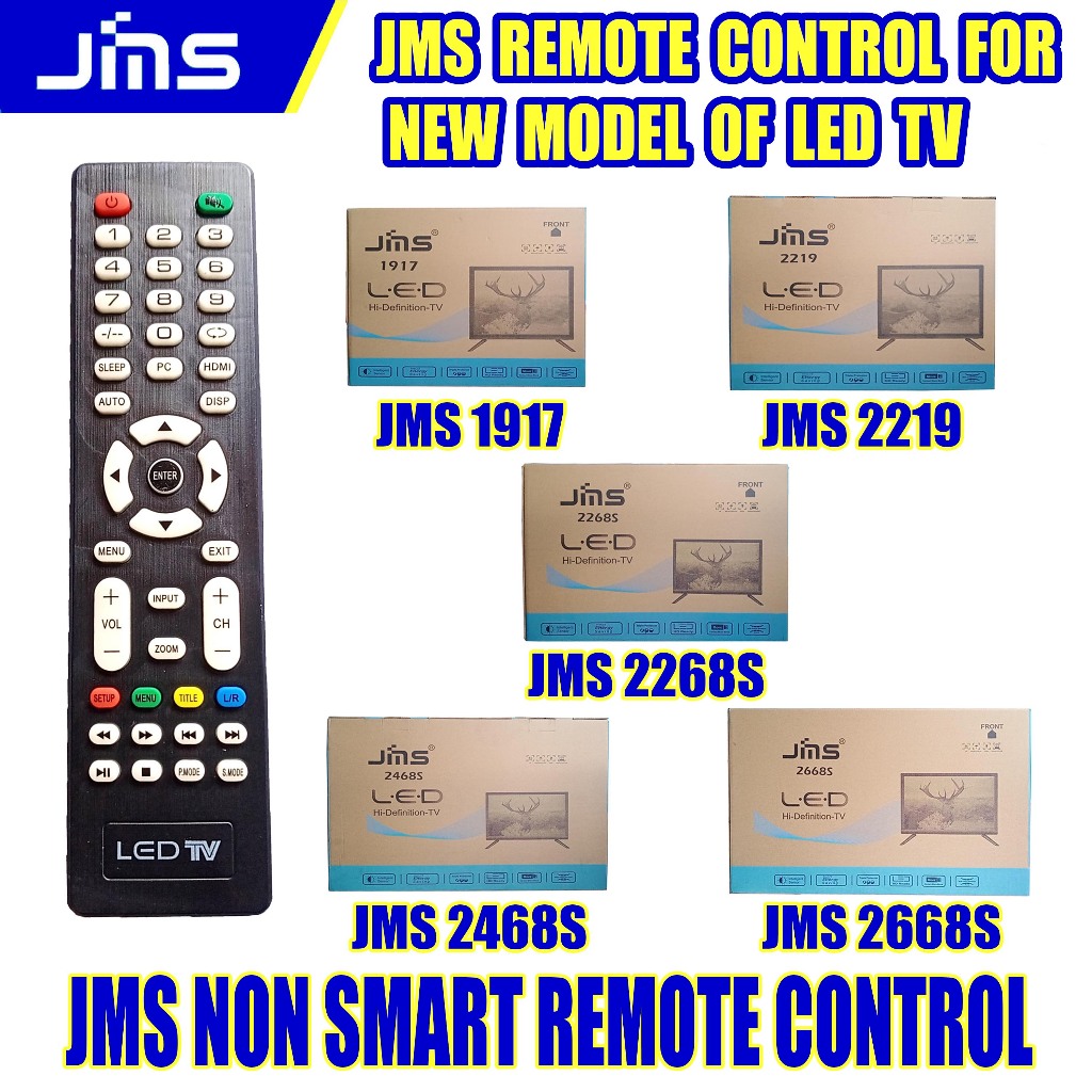 JMS LED TV Remote control FOR 2024 NEW MODEL JMS LED TV | Shopee Philippines