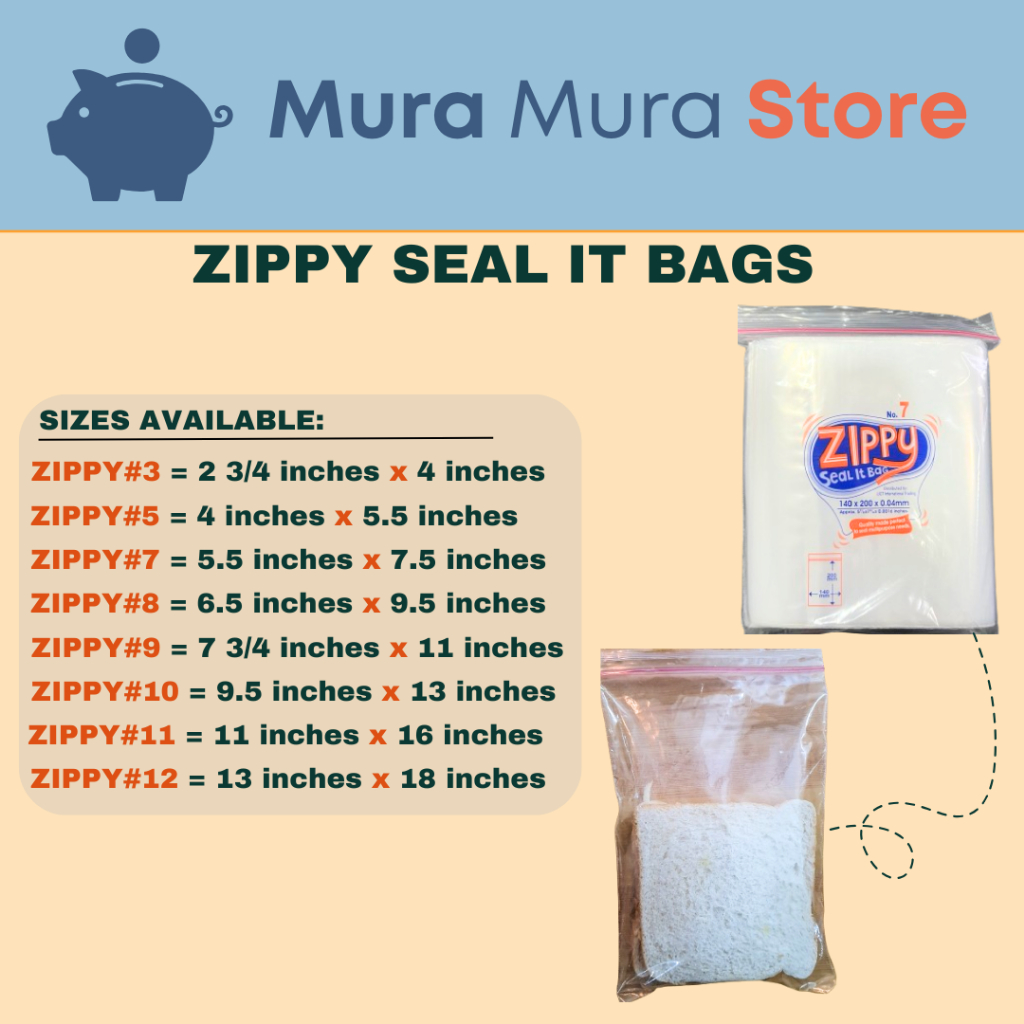 100pcs Zippy Brand Seal-it Bags (Resealable Plastic Bag) Food Grade ...