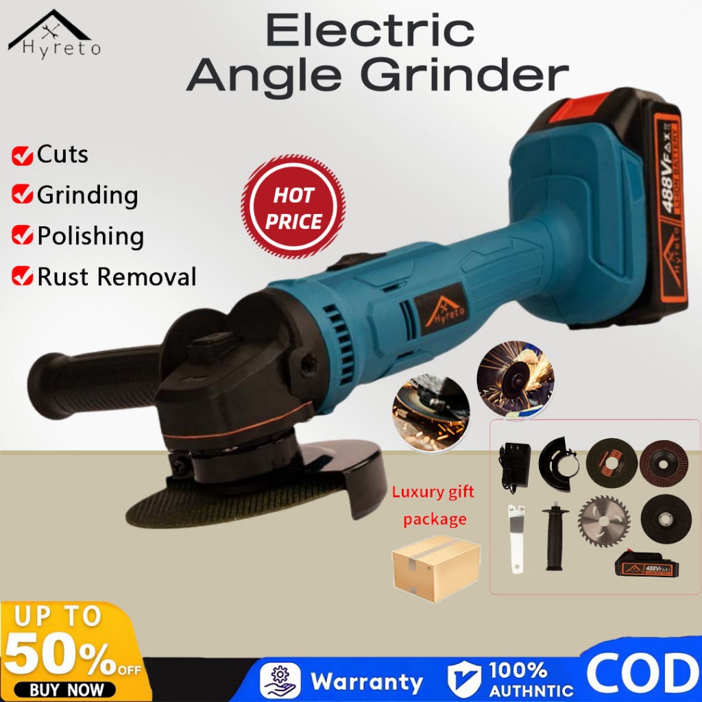 Cordless Angle Grinder With Battery And Charger Cutting Polishing ...