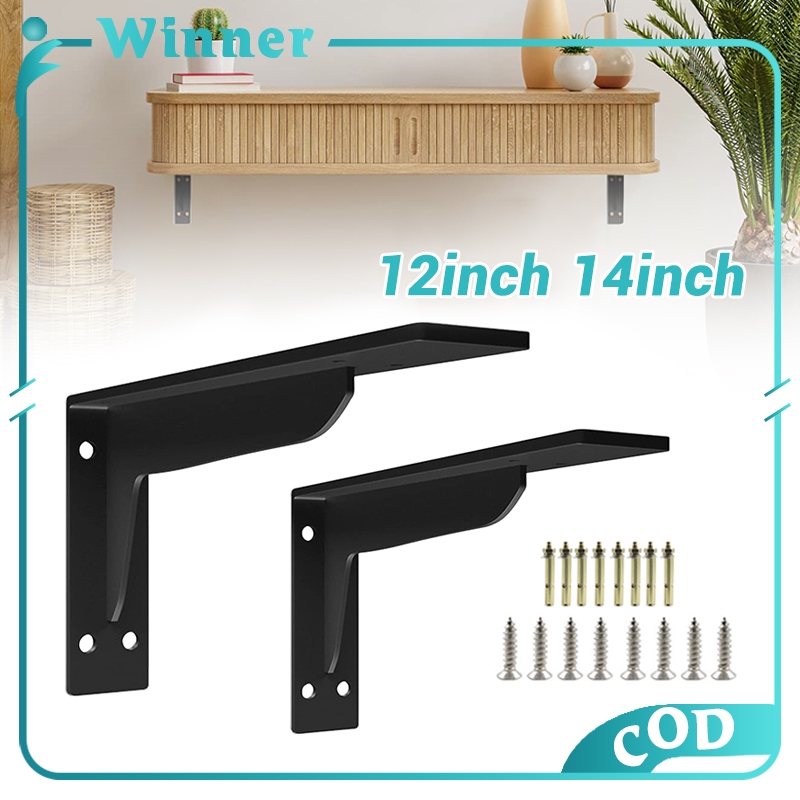 2PCS Metal Mantel Brackets Wall Mounted Triangle Shelf Bracket ...