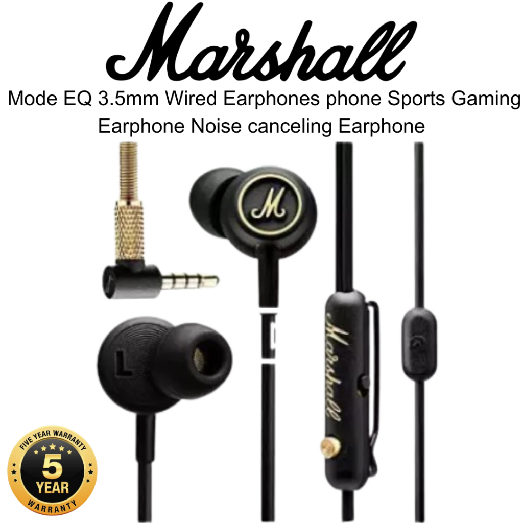 Marshall Mode EQ 3.5mm Wired Earphones Microphone Sports Gaming ...