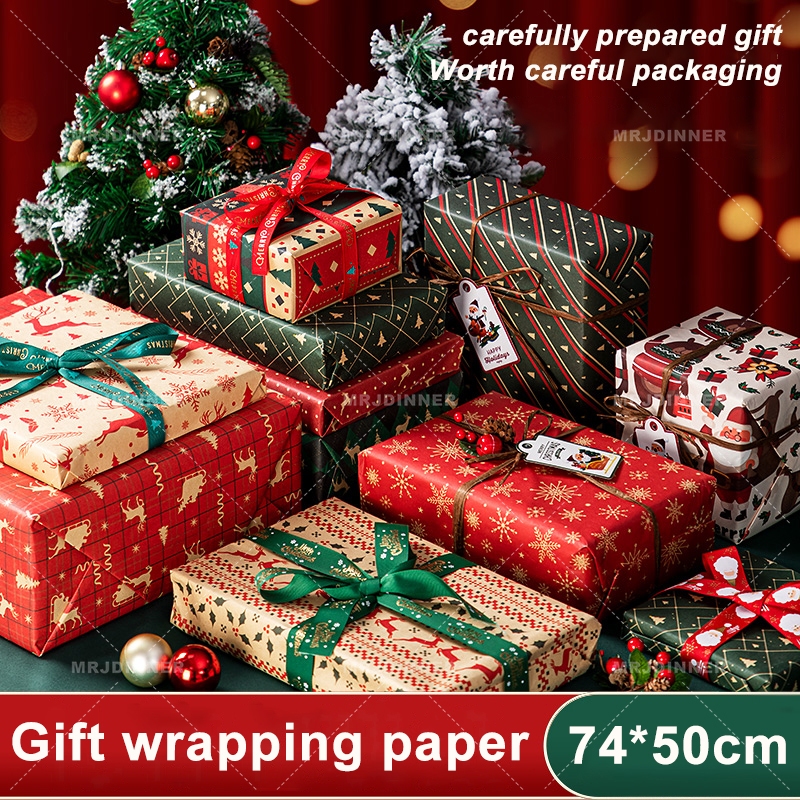 74*50cm Christmas wrapping paper high-end gift decoration box Santa ...
