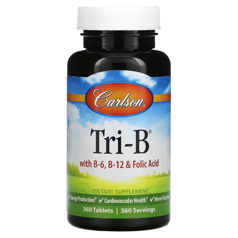 Carlson Tri - B, with B-6, B-12, & Folic Acid, 360 Tablets | Shopee ...