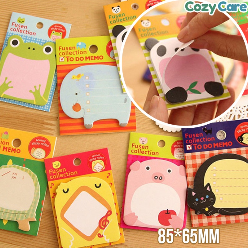 20 Sheets Sticky Note Cartoon Animal Memo Pad Time Record Memo Pad ...