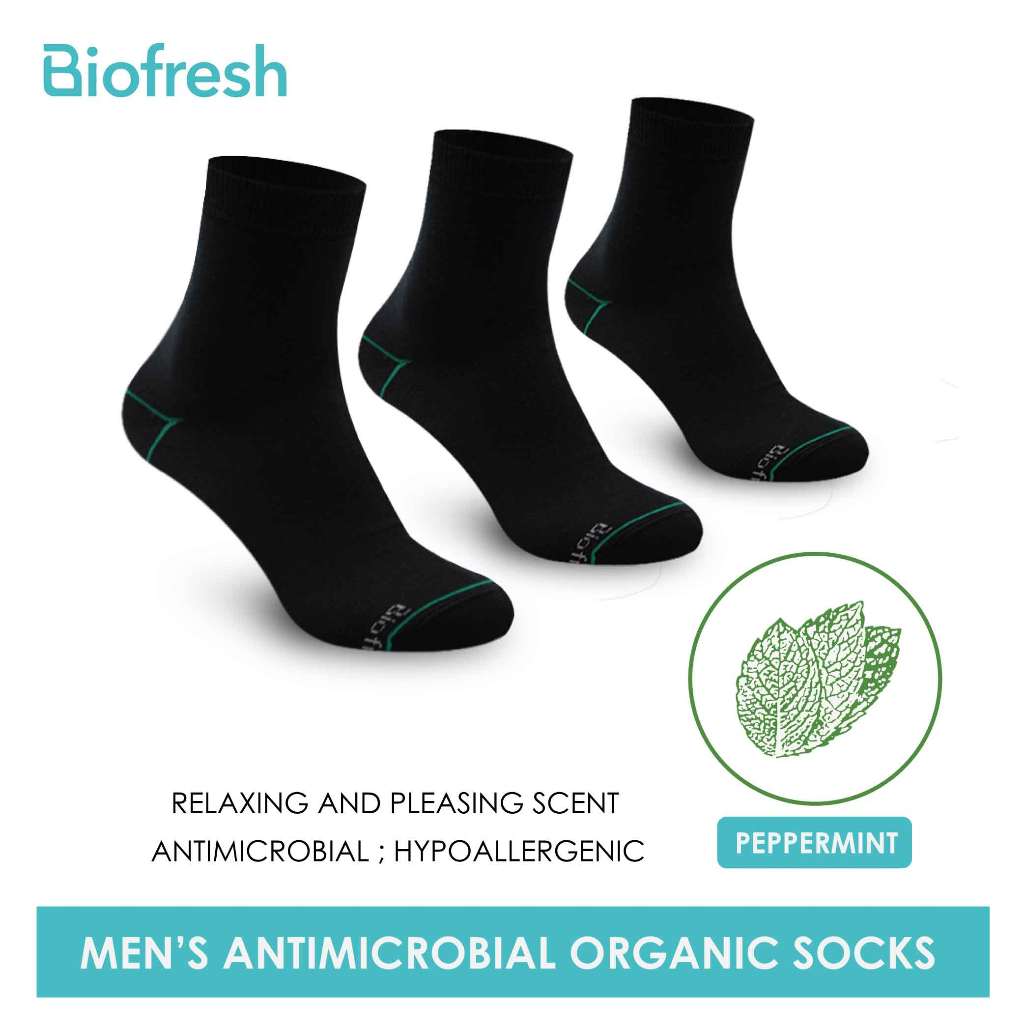 Biofresh Men’s Organic Scent Cotton Light Performance Crew Socks 3 ...