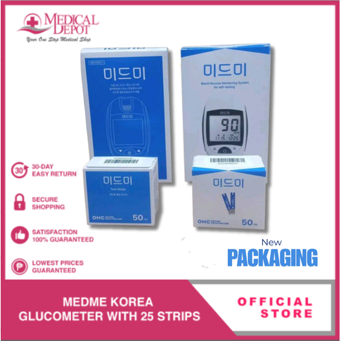 Glucometer MedMe Korea with 25strips | Shopee Philippines