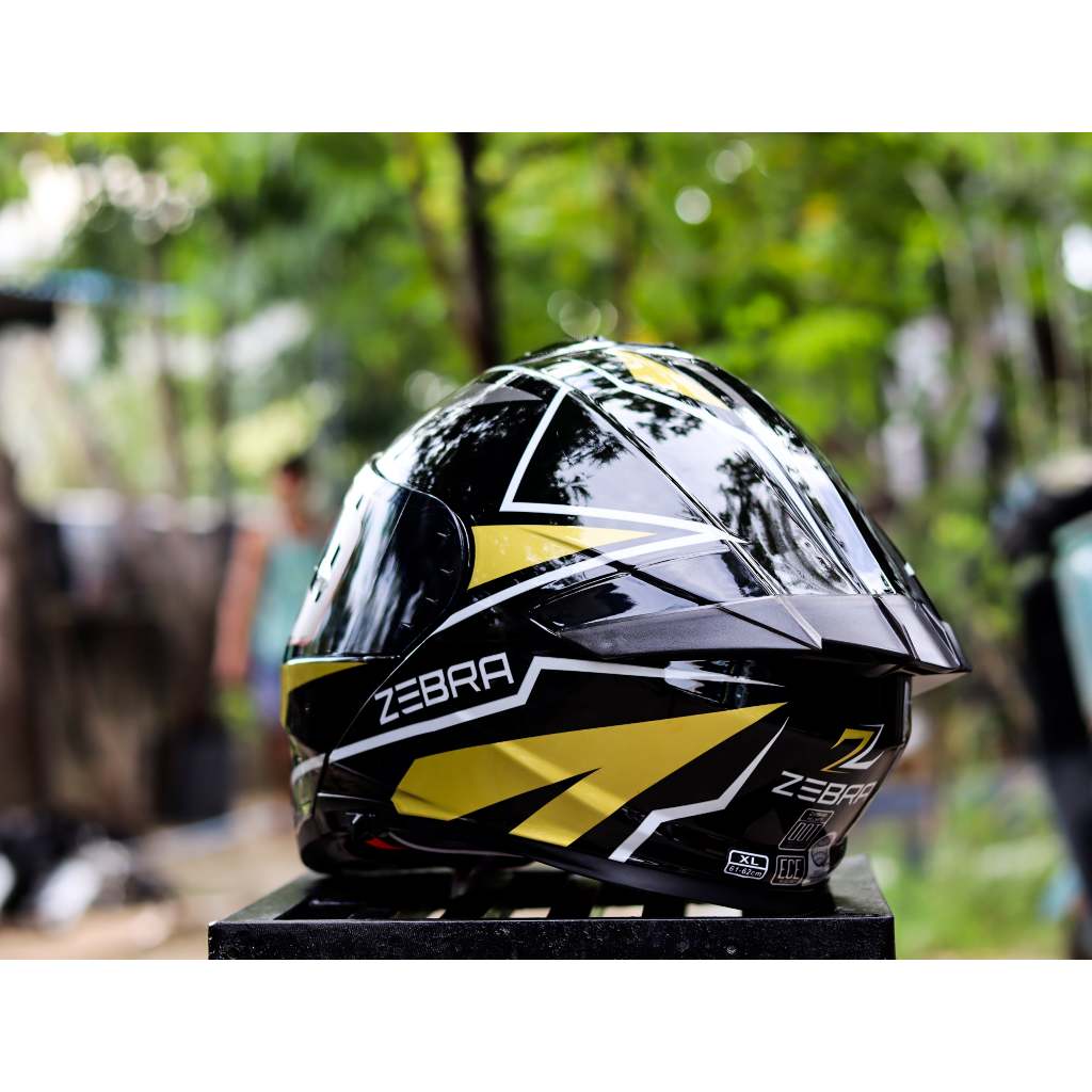 ZEBRA RITZY #1 EDGE BLACK GOLD MODULAR DUAL VISOR WITH FREE CLEAR LENS ...