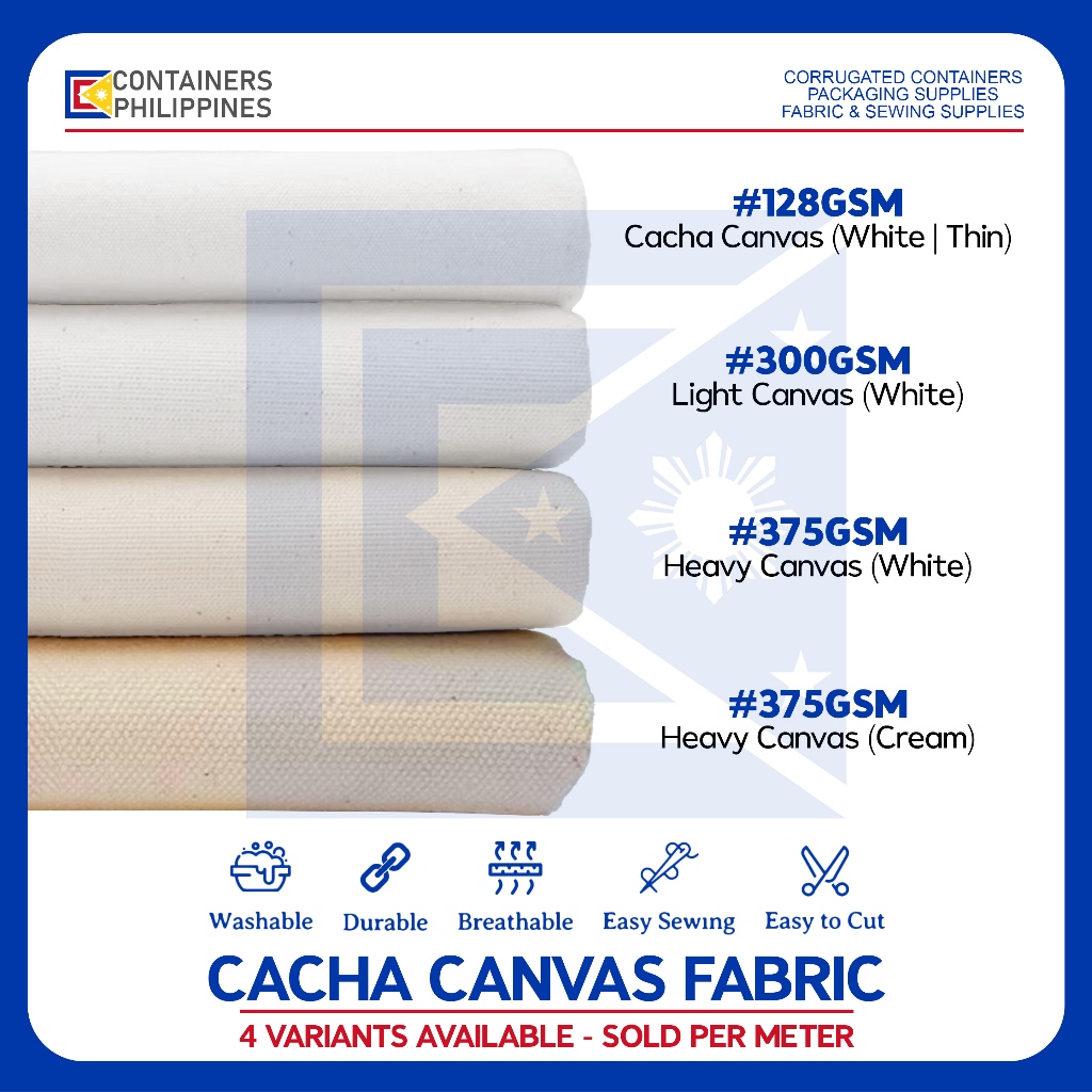 CONTAINERS.PH (Sold Per Meter) Cacha Canvas Fabrics Katsa for Sewing ...
