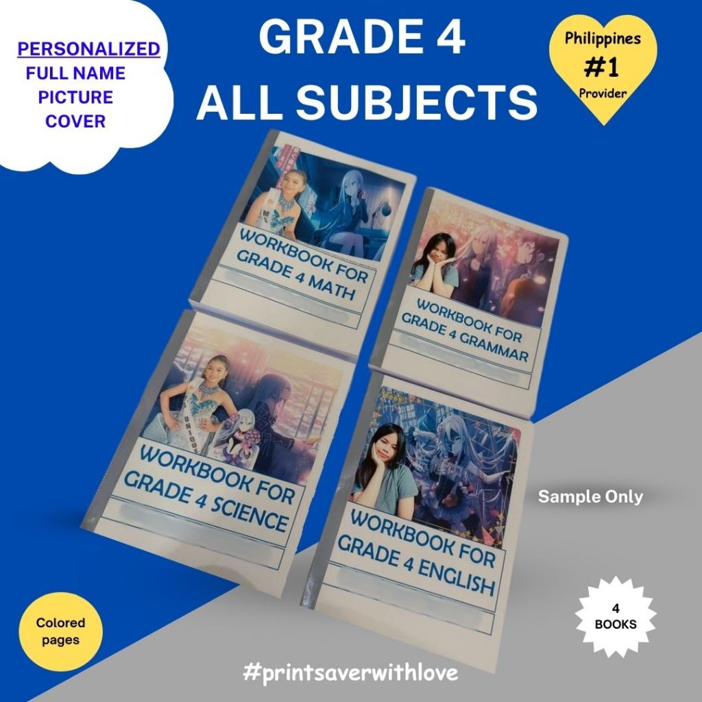 Grade 4 Complete Set All Subjects Workbook Math, English, Science ...