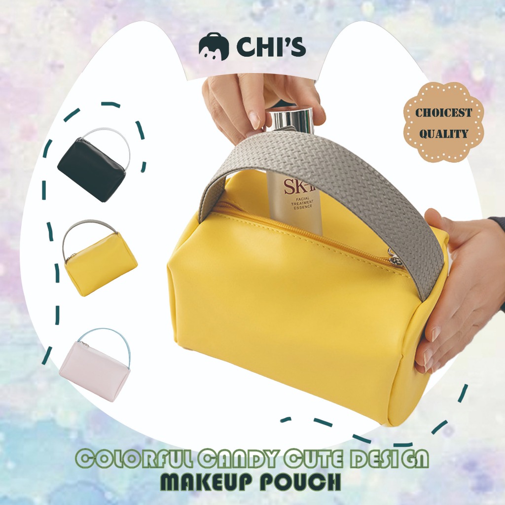CHI'S Cosmetic Pouch Portable Handle Bag Large Capacity High End Travel ...