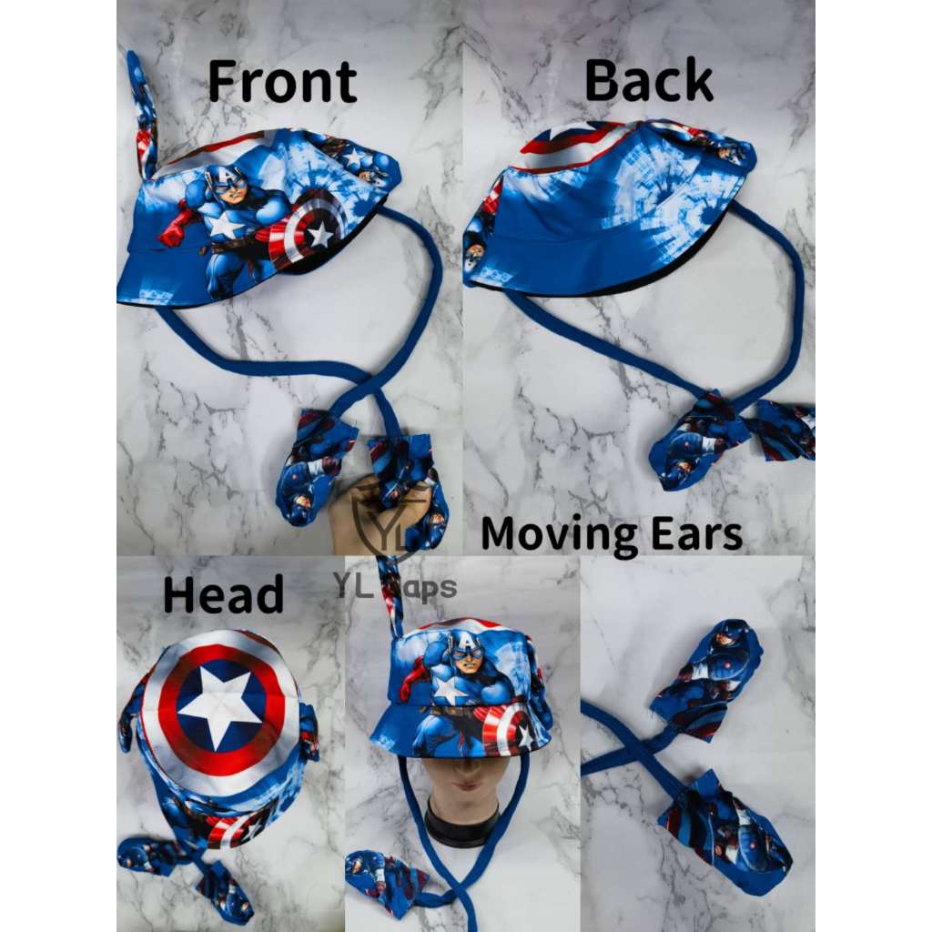 YL Caps Avengers Hat Marvel Bucket Hat Animal Caps with Moving Ears ...