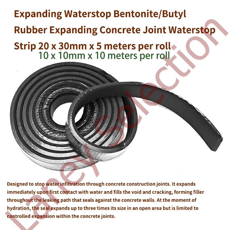 Expandable Waterstop Strip Concrete Joints Bentonite Butyl Swellable ...