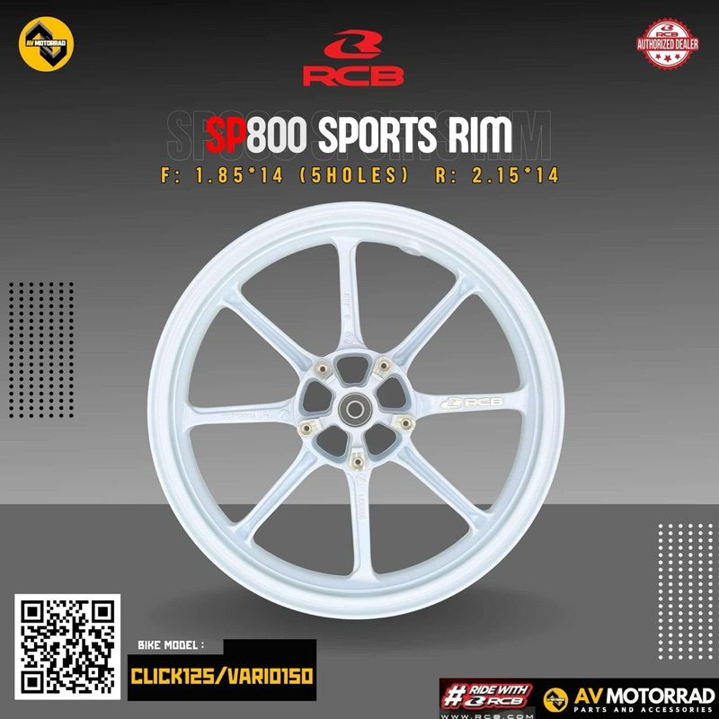RCB SP800 RB8 5H Mags for Honda Click V2 125/150 | Shopee Philippines