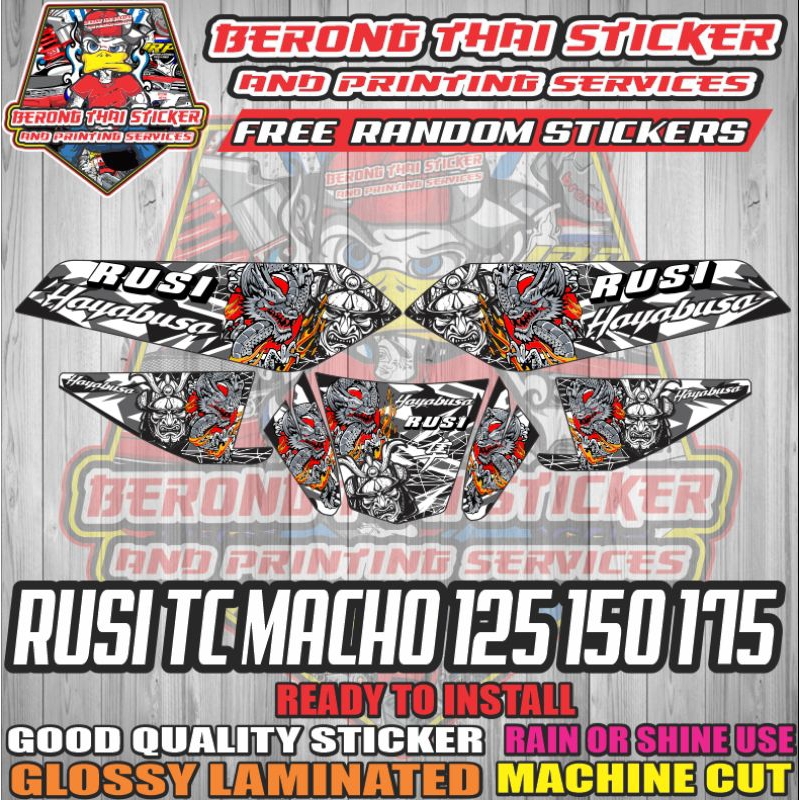 Rusi Tc Macho 125 150 175 Hayabusa Sticker | Shopee Philippines
