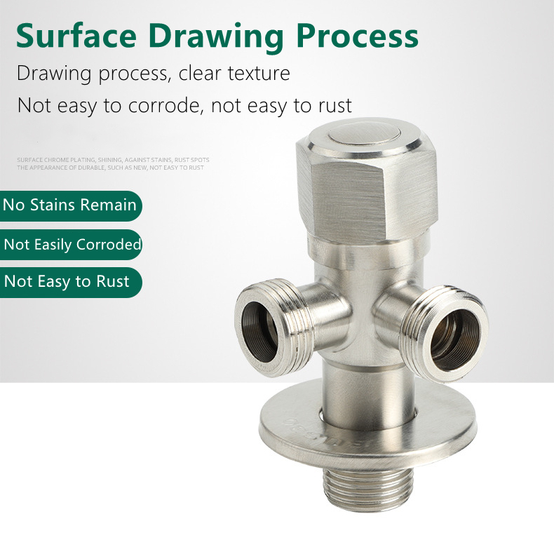 Stainless Steel 2 Way Angle Valve 90° Double Angle Valve 1/2" Standard ...