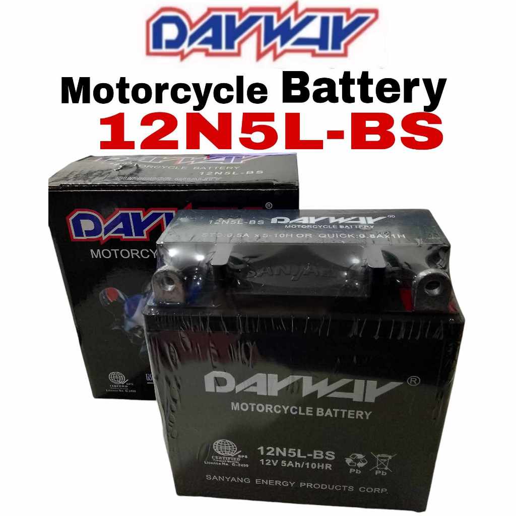 ORIGINAL DAYWAY MOTORCYCLE BATTERY (12N5L-BS ) | Shopee Philippines