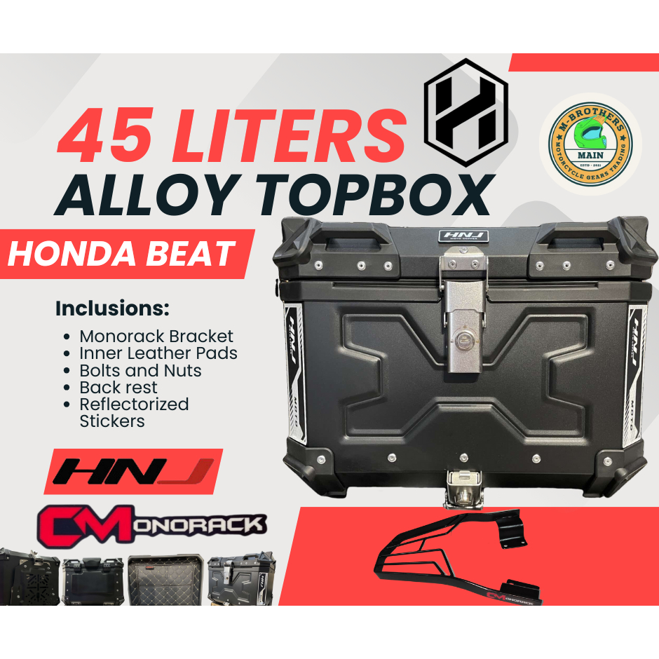 Set for Alloy Top Box HNJ 45 Liters Dual Lock with Mononorack Bracket ...