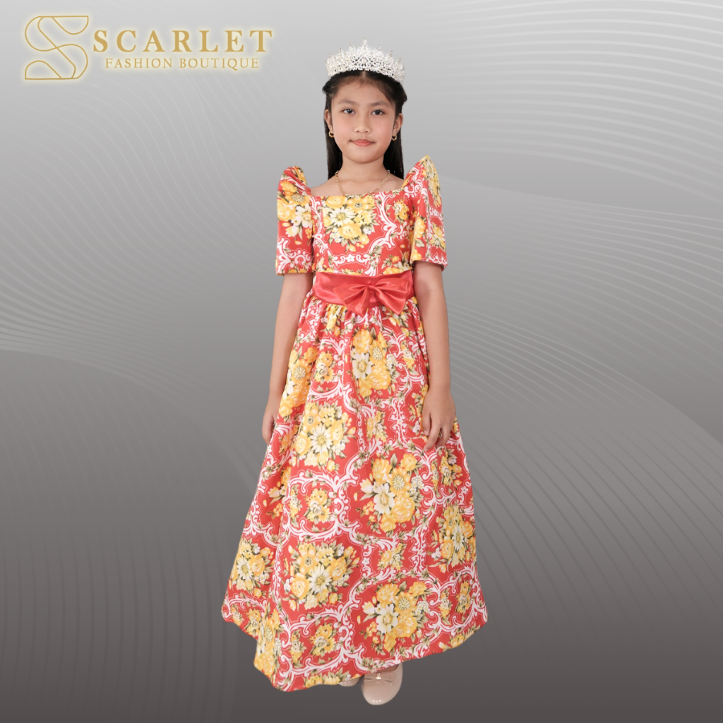 UN kids Floral Philippine Costume - Filipiniana Ballgown | Shopee ...