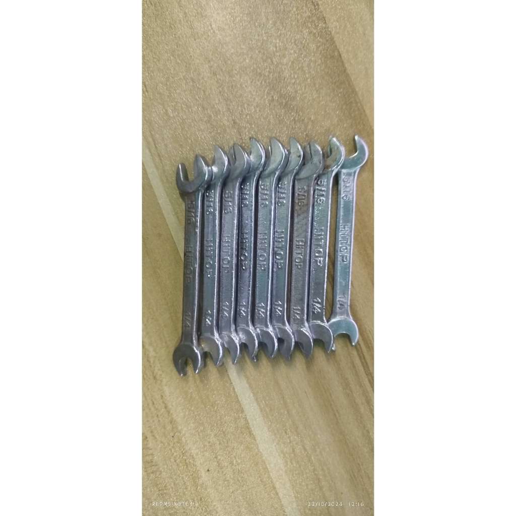 Japan Surplus Branded 9pcs Double Open End Wrench Spanner Set 1/4" to 5 ...