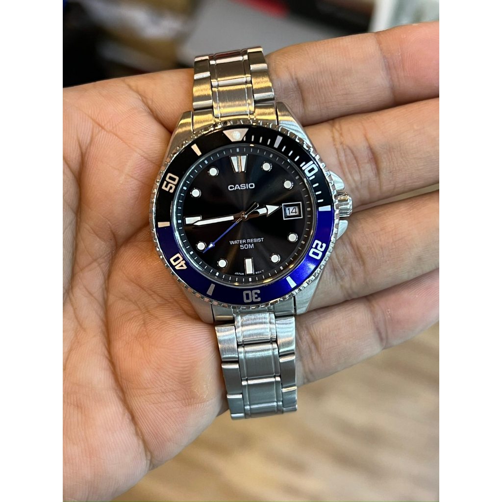 ORIGINAL CASIO Analog Black Dial Stainless Steel Ladies Watch MDV-10D-1A2V / CASIO MDV-10D-1A2 ...