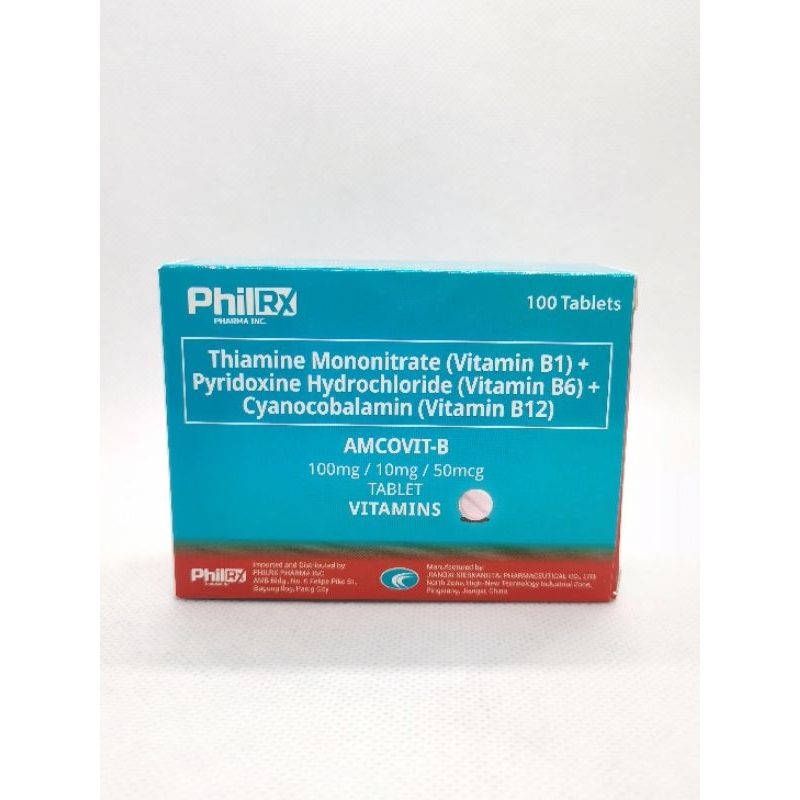 Amcovit B Tablet Vitamin B complex B1 + B6 + B12 - 100 tablets | Shopee ...