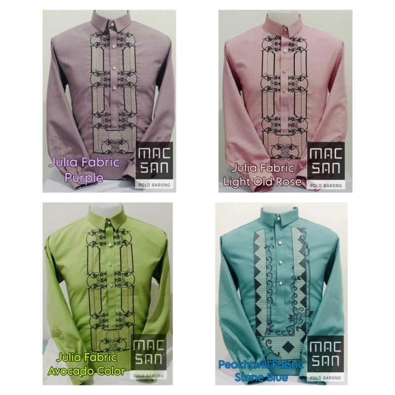 Polo Barong Long Sleeves New Designs and New Colors | Shopee Philippines