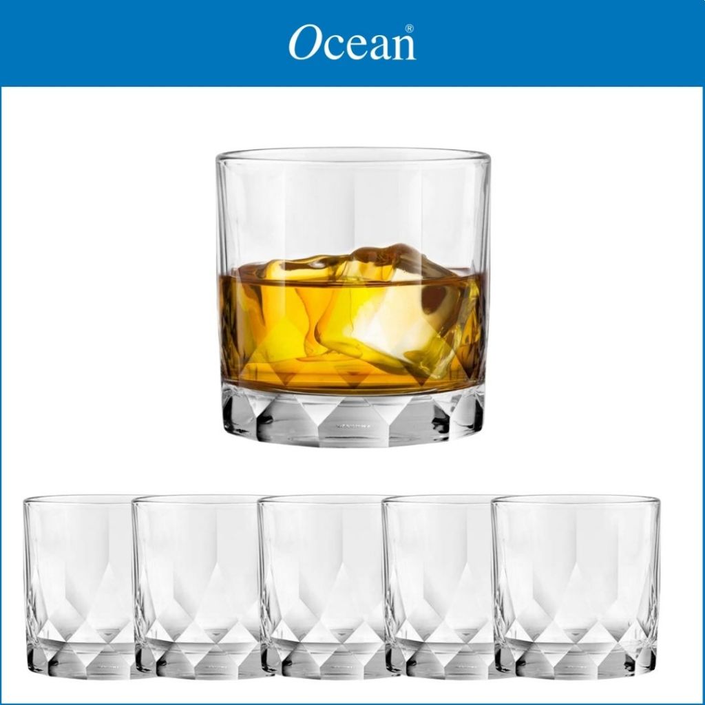 Ocean Glassware Connexion Double Rock Whisky Brandy Drinking Glass 350ml (Set Of 6) wccc ...
