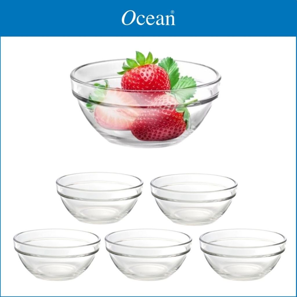 Ocean Glassware Stack Bowl Soup Bowl Dish Condiments Dish Bowl Clear 10 ...