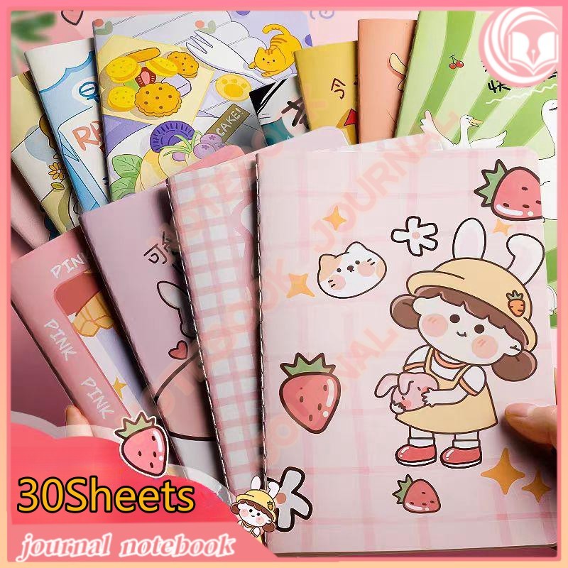 30 Sheets A5 Cute Cattoon Notebook Thread-bound Ins Notepad School ...