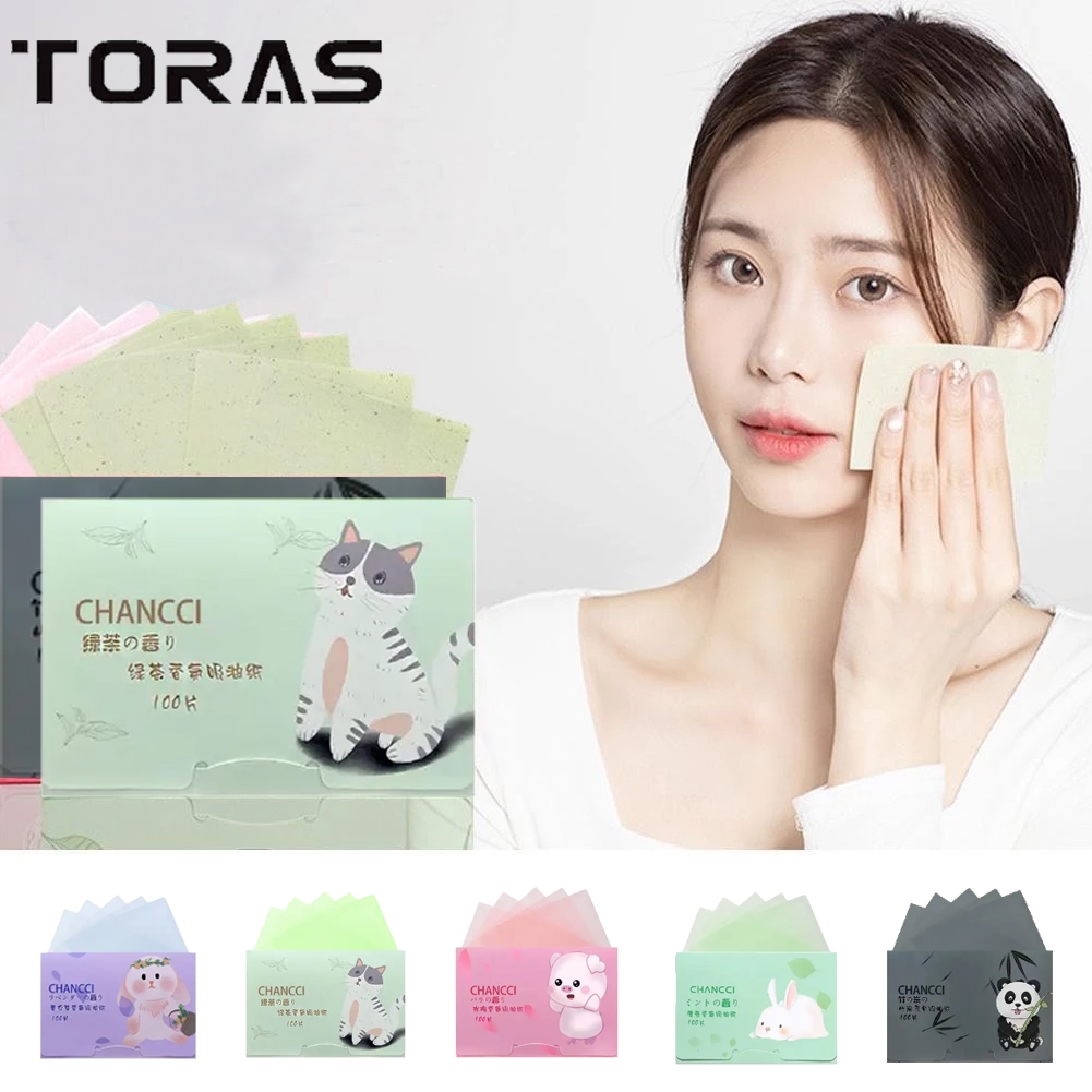 Toras 100PCS Oil Blotting Paper Control Film Paper Oil Paper For Face ...