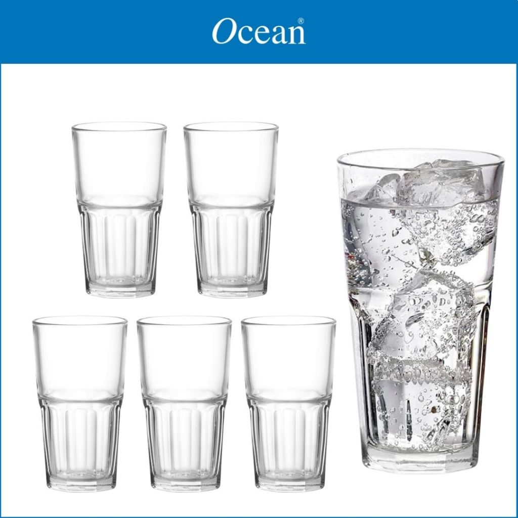 Ocean Glassware Centra Long Drink Water Juice Drinking Glass 14 3/4oz ...