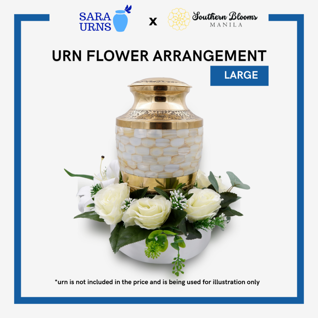 [saraurnsph] Large Forever Urn Flower Arrangement White Wreath Undas ...