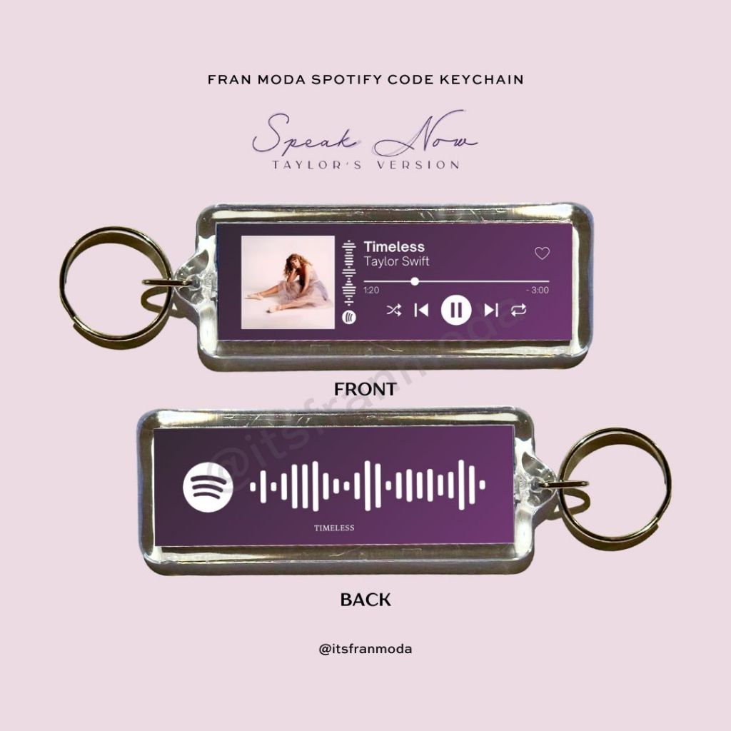 FRAN MODA | 8.3cm x 3.3cm SPEAK NOW (Taylor's Version) Taylor Swift: Spotify Code Keychain ...