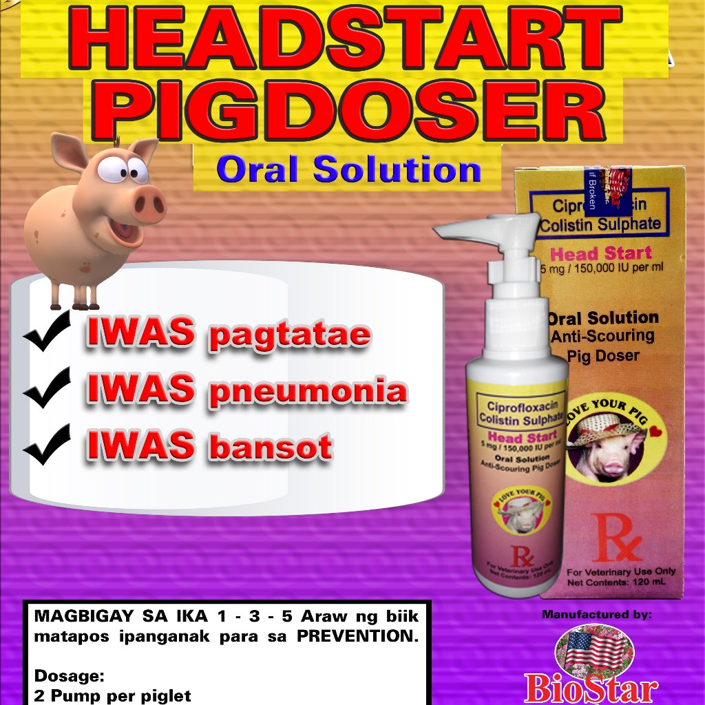 Biostar Headstart Pig Doser Oral Solution 5mg 120ml Hog Raiser | Shopee ...