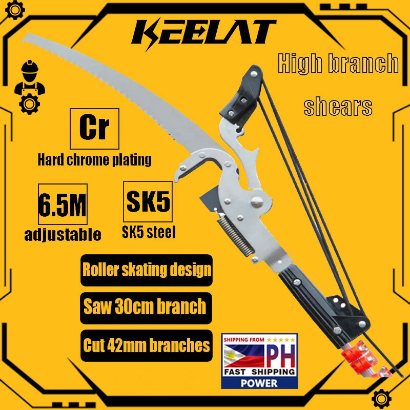 KEELAT 2.5m-6.5m Telescopic High Branch Shears Tree Cutter Gunting Kait ...