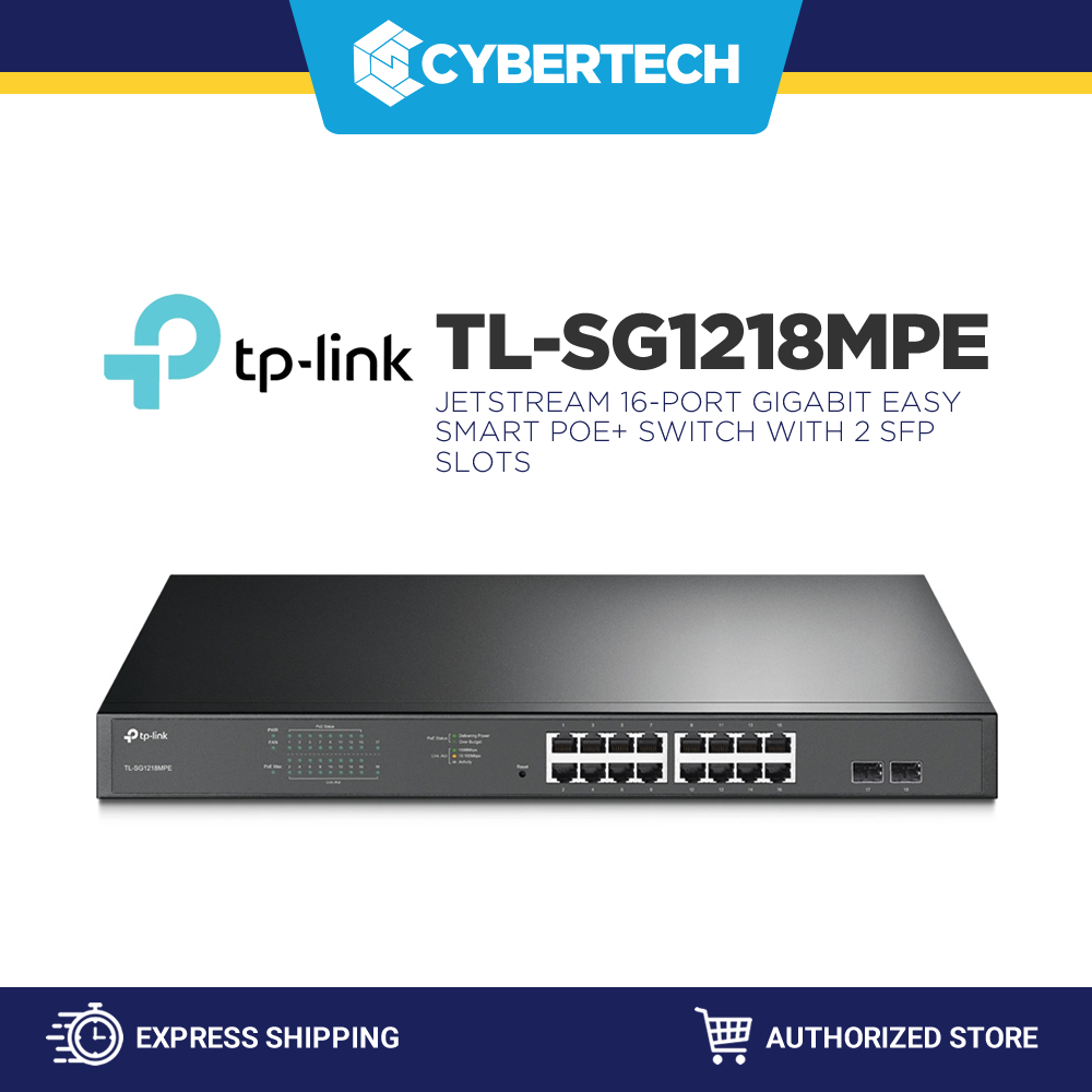 Cybertech TP-Link TL-SG1218MPE 18-Port Gigabit Easy Smart Switch with 16-Port PoE+ | Shopee ...